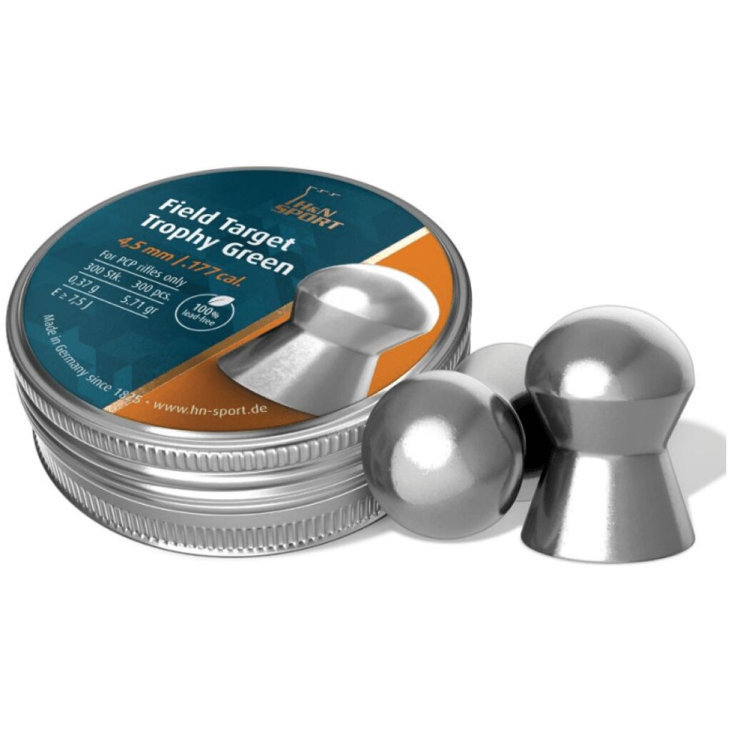 H&N Field Target Trophy Power Green Lead Free (4.5mm/.177 Pellets - 300 ...